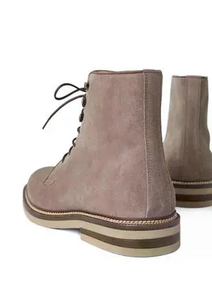 Brunello Cucinelli Lace-up Suede Boots