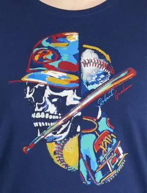ROBERT GRAHAM BY DXL Big & Tall Skull Slugger Graphic Tee