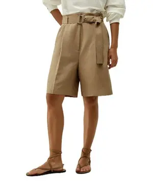 Lilysilk Silk-linen Blend Bermuda Shorts - Oak