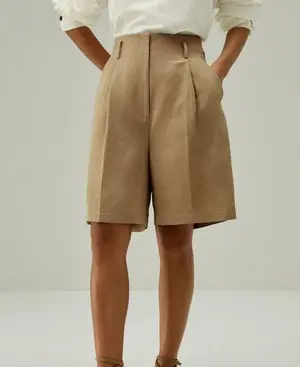 Lilysilk Silk-linen Blend Bermuda Shorts - Oak