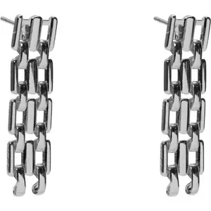Argento Vivo Panthera Link Linear Drop Earrings - Silver