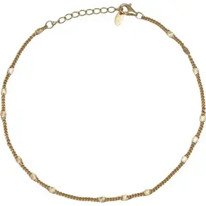 Argento Vivo 18k Plate Sterling Silver Diamond Cut Anklet - Gold