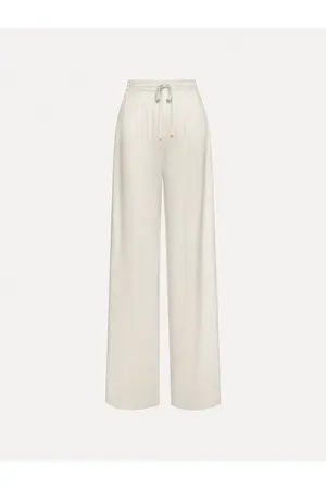 Oscar De La Renta Silk Georgette Drawstring Pant - Natural