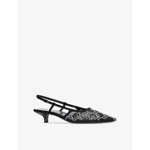 Gucci Gg Crystal Embellished Slingback Pumps