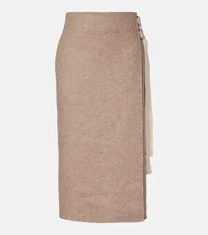 JIL SANDER Wool-blend Midi Skirt