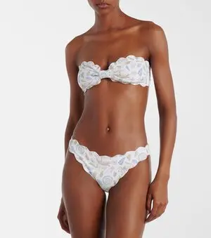 Marysia Antibes Scalloped Bandeau Bikini Top - Multicoloured