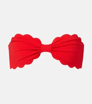 Marysia Antibes Scalloped Bandeau Bikini Top - Red