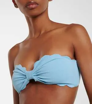 Marysia Antibes Scalloped Bandeau Bikini Top - Blue