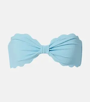 Marysia Antibes Scalloped Bandeau Bikini Top - Blue