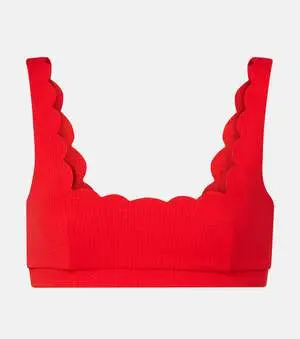 Marysia Mini Palm Springs Scalloped Bikini Top - Red