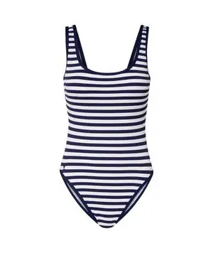 Polo Ralph Lauren Striped Scoop Tank Swimsuit - Blue