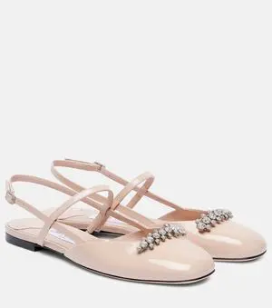 JIMMY CHOO Belinda Patent Leather Flats Pink