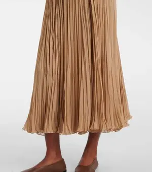 Ralph Lauren Jordyn Pleated Chiffon Maxi Skirt