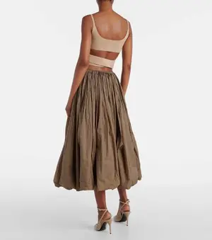 Alaïa Flared Balloon Maxi Skirt - Brown