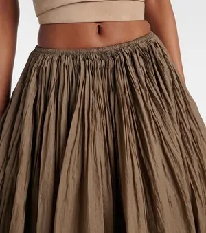 Alaïa Flared Balloon Maxi Skirt - Brown