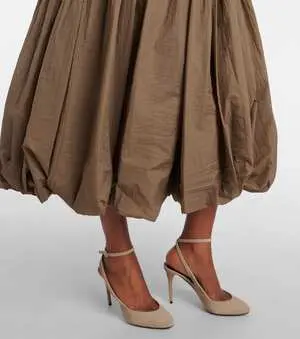 Alaïa Flared Balloon Maxi Skirt - Brown