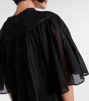 MARANT ETOILE Garia Lace-trimmed Cotton Blouse