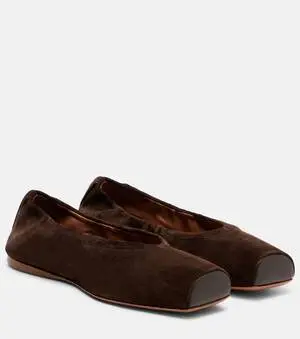 Alaïa Suede Ballet Flats - Brown