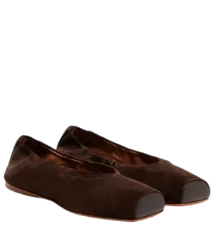Alaïa Suede Ballet Flats - Brown