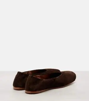 Alaïa Suede Ballet Flats - Brown
