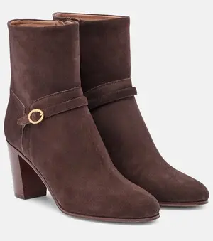 Valentino Garavani Pattie 75 Suede Ankle Boots - Brown