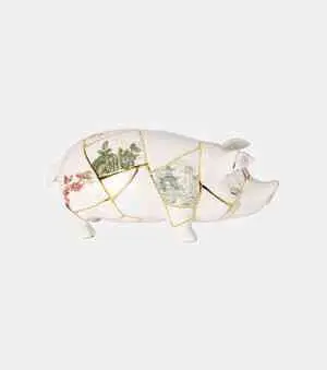 SELETTI Kintsugi Piggy Bank Marcantonio Raimondi Malerba - White