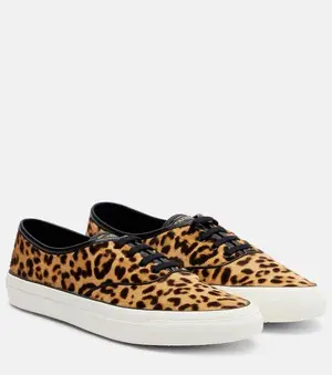 AQUAZZURA Animal-printed Leather Sneakers - Brown