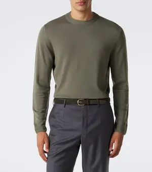 Canali Wool Crewneck Sweater - Green