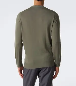 Canali Wool Crewneck Sweater - Green