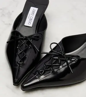 JIMMY CHOO Scarlett 50 Leather Mules - Black