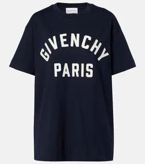 Givenchy Paris Logo Cotton T-shirt - Blue