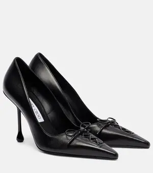 JIMMY CHOO Scarlett 95 Leather Pumps - Black