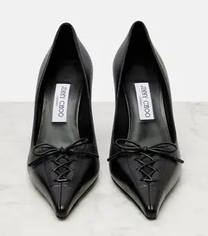 JIMMY CHOO Scarlett 95 Leather Pumps - Black