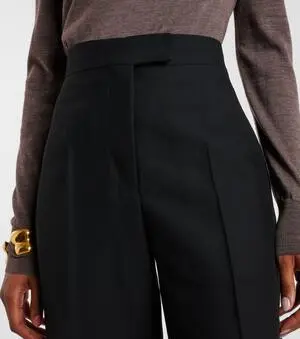 FERRAGAMO High-rise Faille Straight Pants