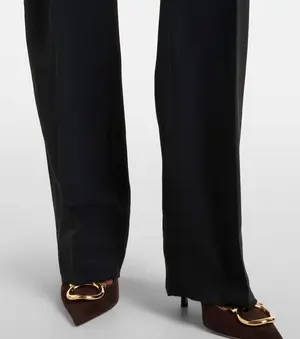 FERRAGAMO High-rise Faille Straight Pants