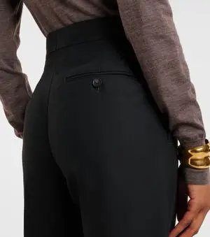 FERRAGAMO High-rise Faille Straight Pants