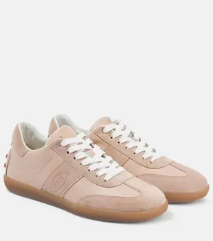 TOD'S Tabs Leather And Suede Sneakers - Beige