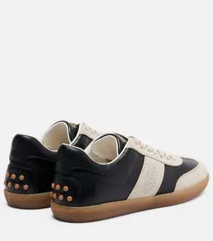 TOD'S Tabs Leather And Suede Sneakers - Black