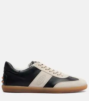 TOD'S Leather And Suede Lace-up Sneakers - Black