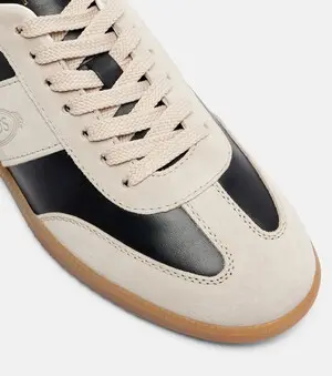 TOD'S Leather And Suede Lace-up Sneakers - Black