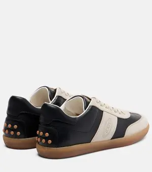 TOD'S Leather And Suede Lace-up Sneakers - Black