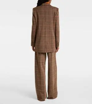 Max Mara Guelfo Checked Wool And Cotton Blazer - Brown