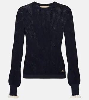Valentino Garavani Cotton-blend Pullover - Blue