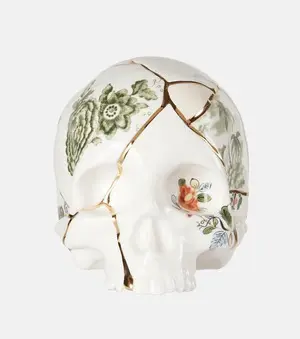 SELETTI Kintsugi Skull Decorative Object Marcantonio Raimondi Malerba - White