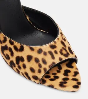 AQUAZZURA Bisous 85 Leopard-print Mules