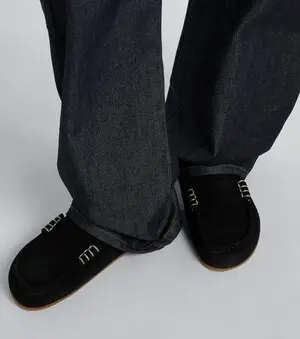 JW Anderson Stitch Suede Mules - Blue