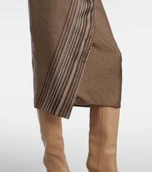 Max Mara Edro Striped Silk Wrap Skirt