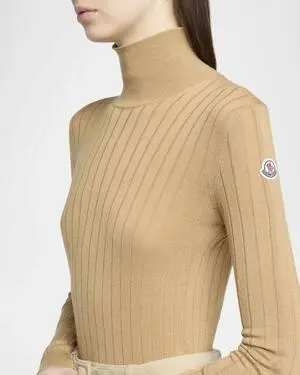 Moncler Wool-cashmere Turtleneck Sweater - Beige