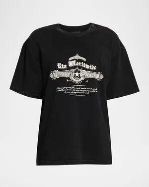 RtA Colin Logo Script Oversized T-shirt - Black Retro Paradise