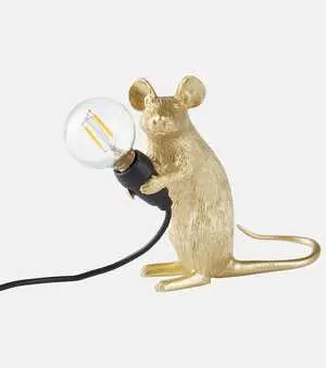SELETTI Mouse Table Lamp Marcantonio Raimondi Malerba, Eu And Usb Plug - Gold